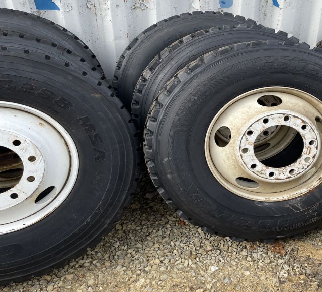 Seven (7) 11R22.5 Tires Mounted on Accuride Wheels