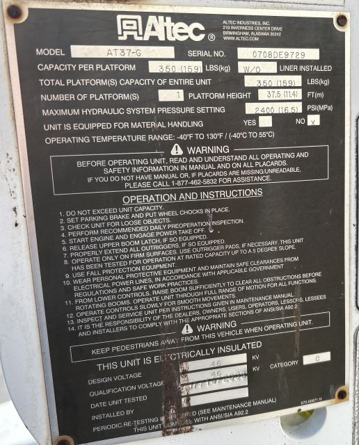 2008 Dodge 5500 Reg Cab w/ Altec AT37G (680566)